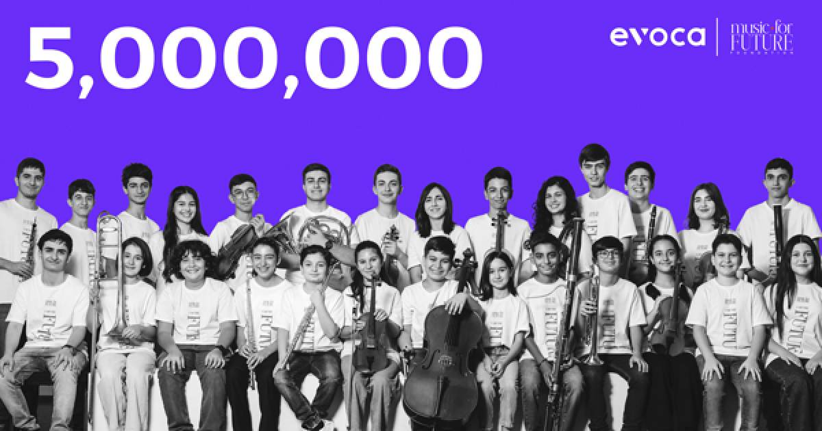 5 մլն դրամ «Երաժշտություն հանուն ապագայի» հիմնադրամին | Evoca